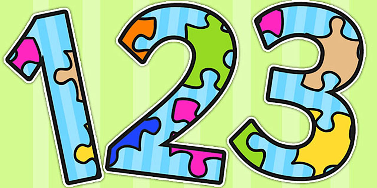 Jigsaw Puzzle Themed Display Numbers (teacher made) - Twinkl