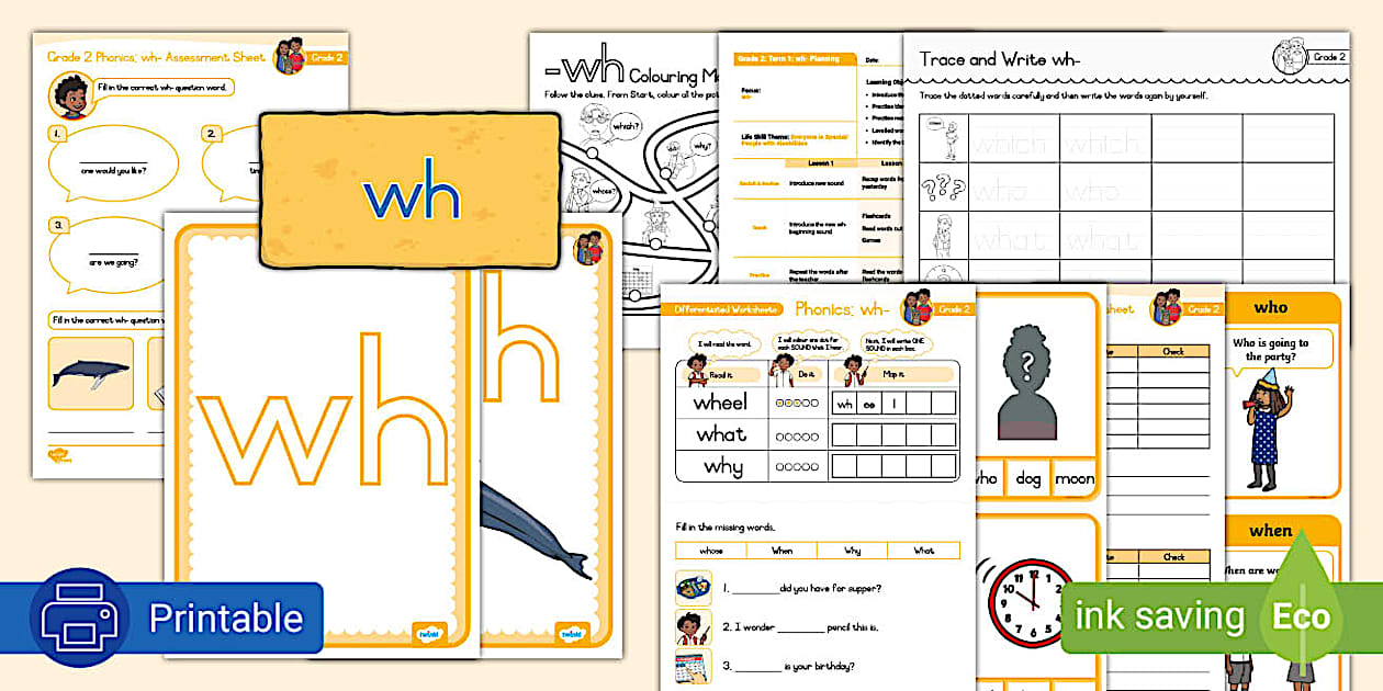 Grade 2 Phonics Pack wh- (teacher made) - Twinkl