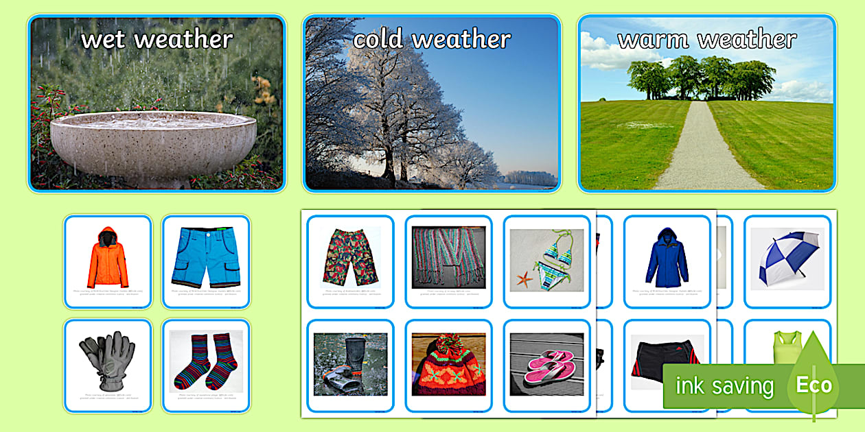 Photo Weather Clothes Sorting Activity (teacher made)