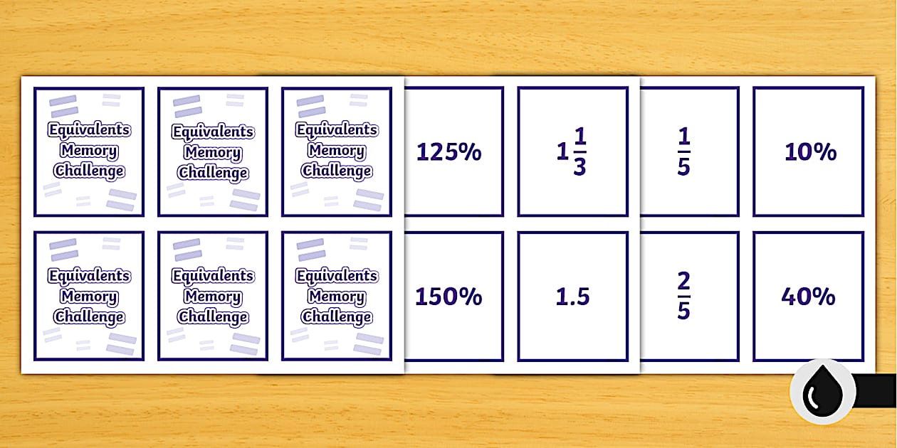 Grade 7 Math Equivalents Memory Game (teacher made) - Twinkl