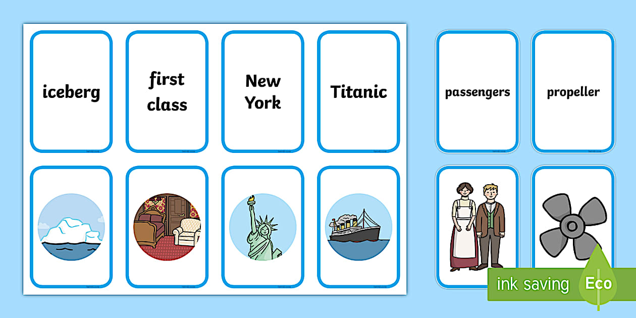 The Titanic Matching Flashcards (Teacher-Made) - Twinkl