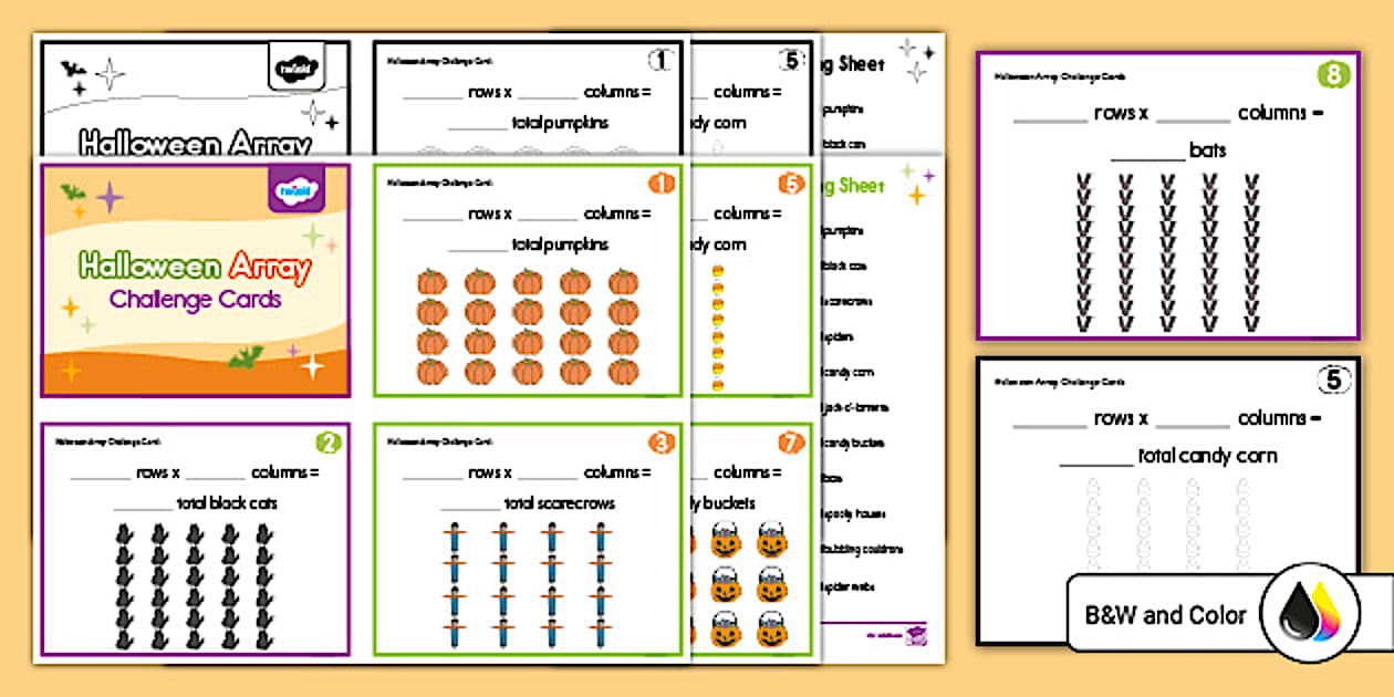 Halloween Array Challenge Cards | Holidays | Twinkl USA