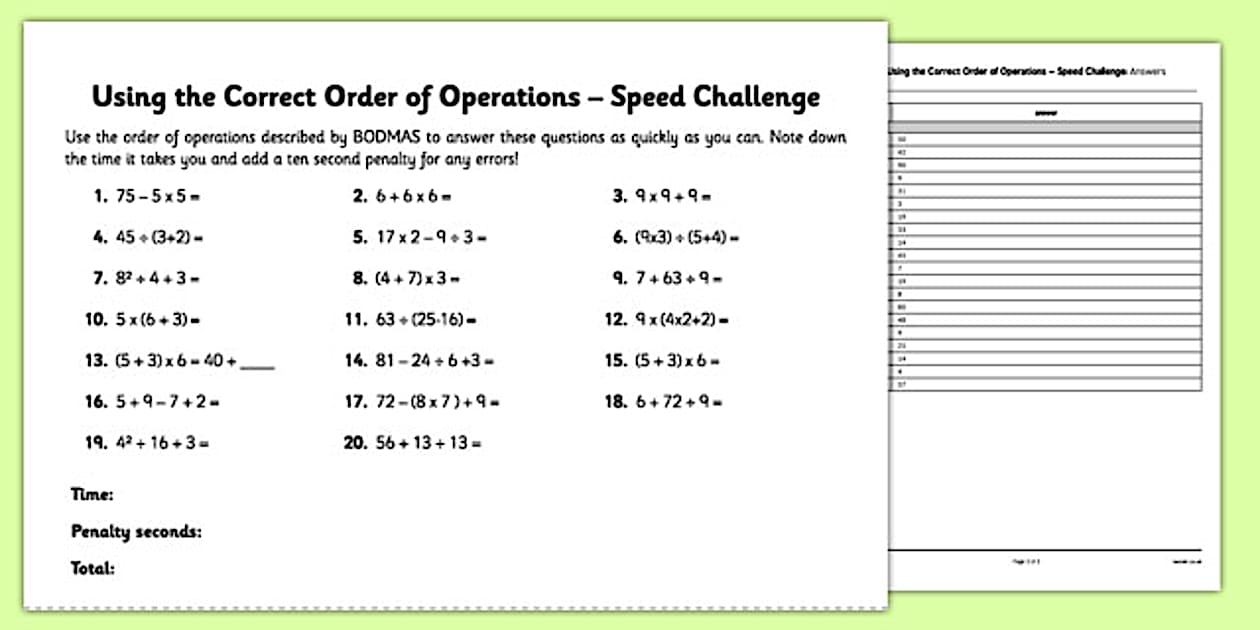 Speed Challenge Resource - KS2 - Primary Resource - Twinkl