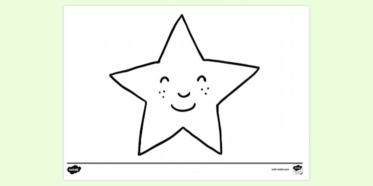 Super Easy Colouring Page - Star Colouring - Twinkl