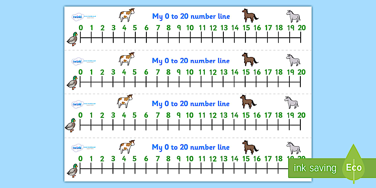 0-20 Number Line (Farm) (Teacher-Made) - Twinkl