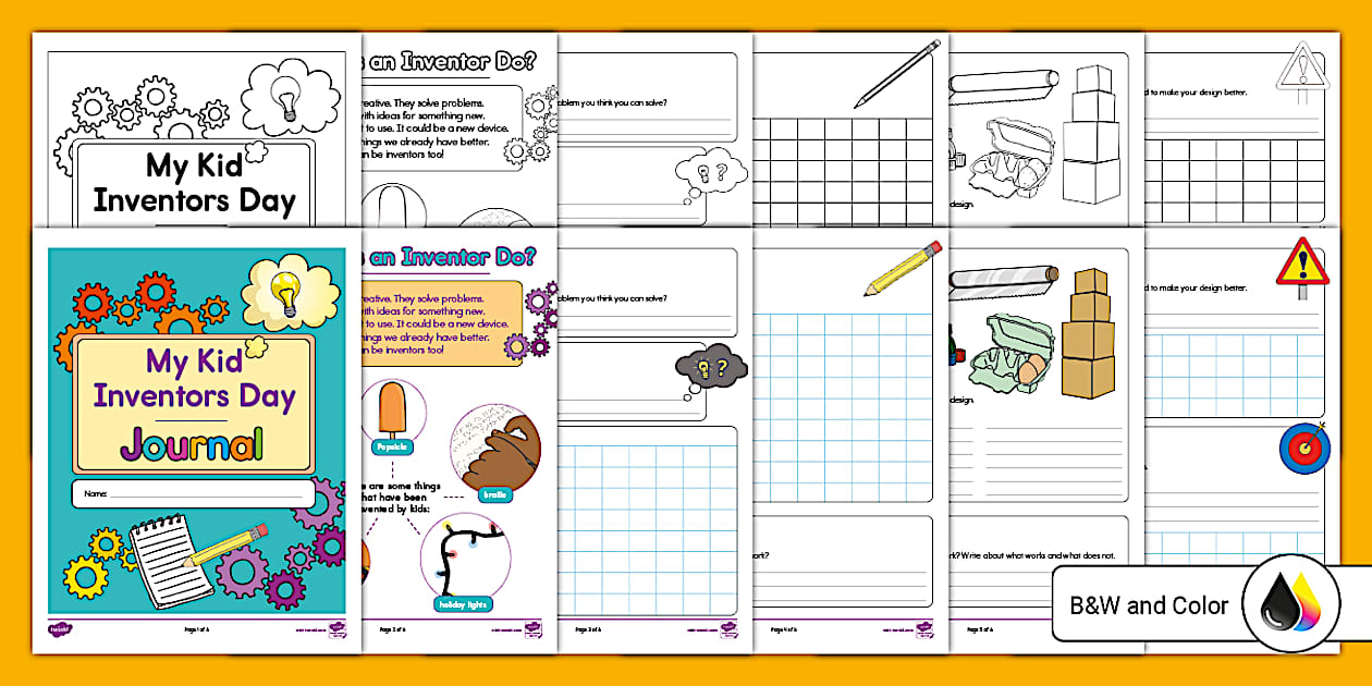 Kid Inventors Day STEAM Journal Activity for K-2nd Grade