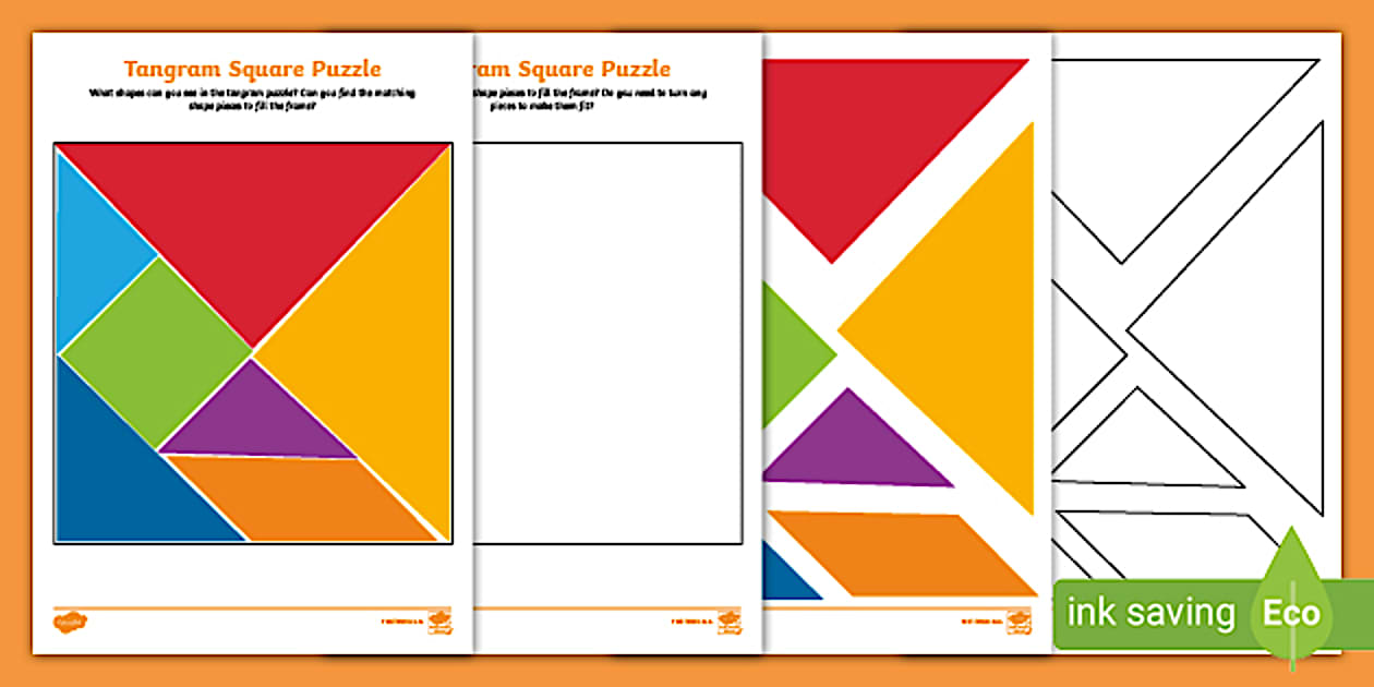 👉 Tangram Square Puzzle Pack (teacher made) - Twinkl