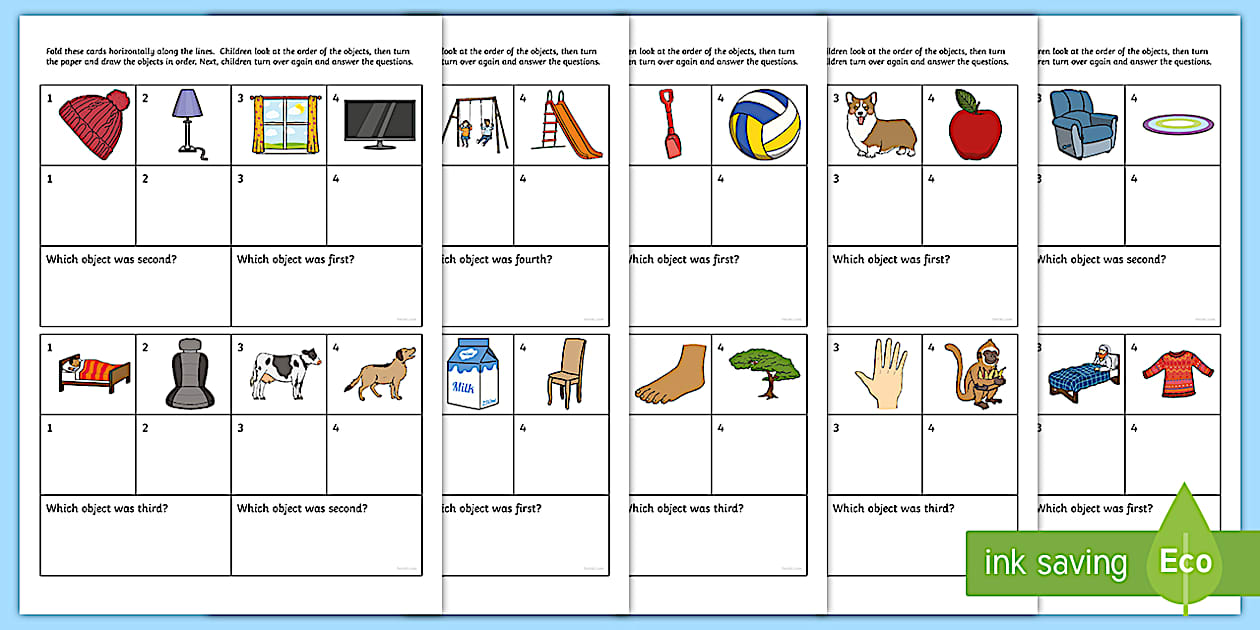 CfE Working Memory Order Of Objects Cards (Teacher-Made)