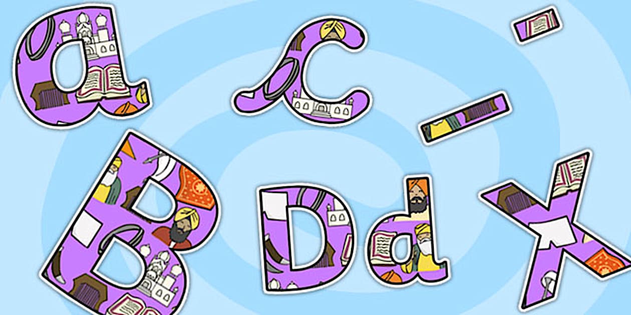 Sikhi-Themed A4 Display Lettering-sikhism, themed, A4, display lettering,