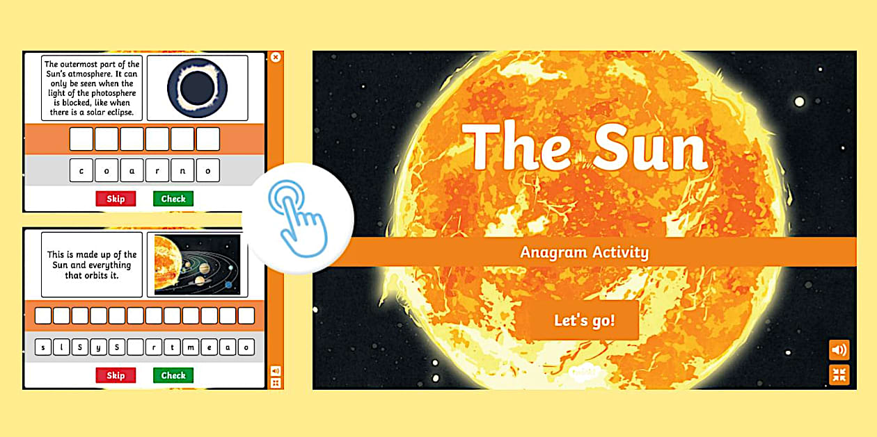 The Sun Anagram Interactive Puzzle Game | Twinkl - Twinkl