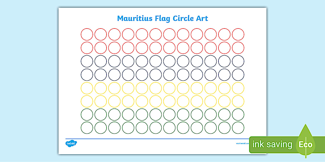 Magnificent Mauritius Flag Circle Art Worksheet | Twinkl KS1