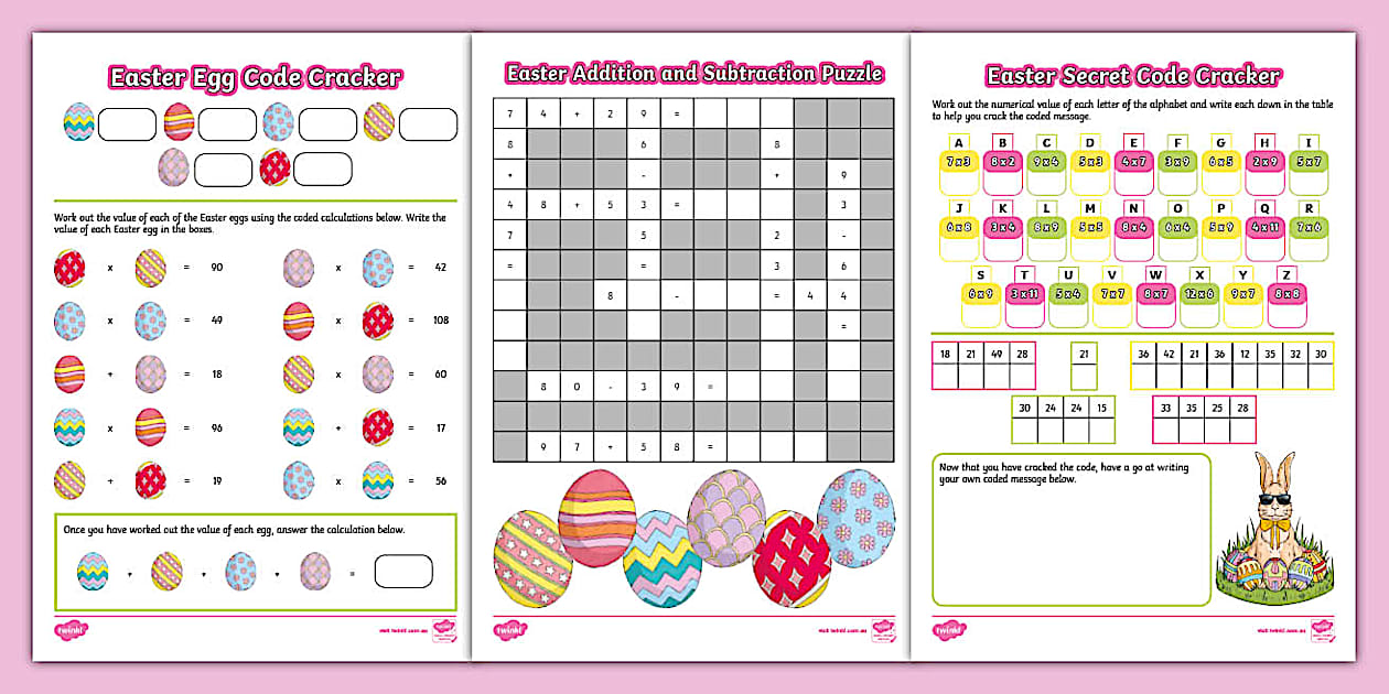 Easter Maths Puzzles (teacher made) - Twinkl