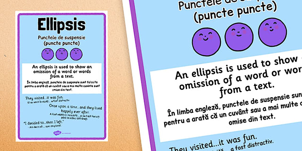 Ellipsis Punctuation Poster Romanian Translation - Twinkl