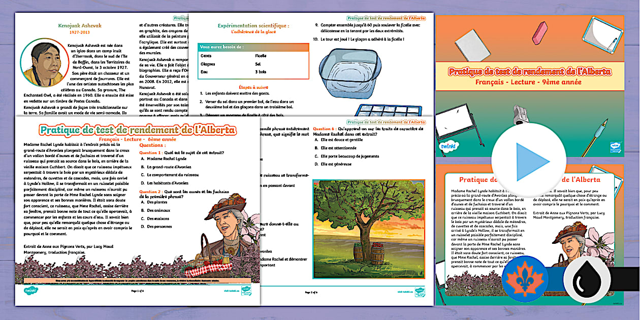 AB Testing Practice Grade 6 Français Reading 1 - Twinkl