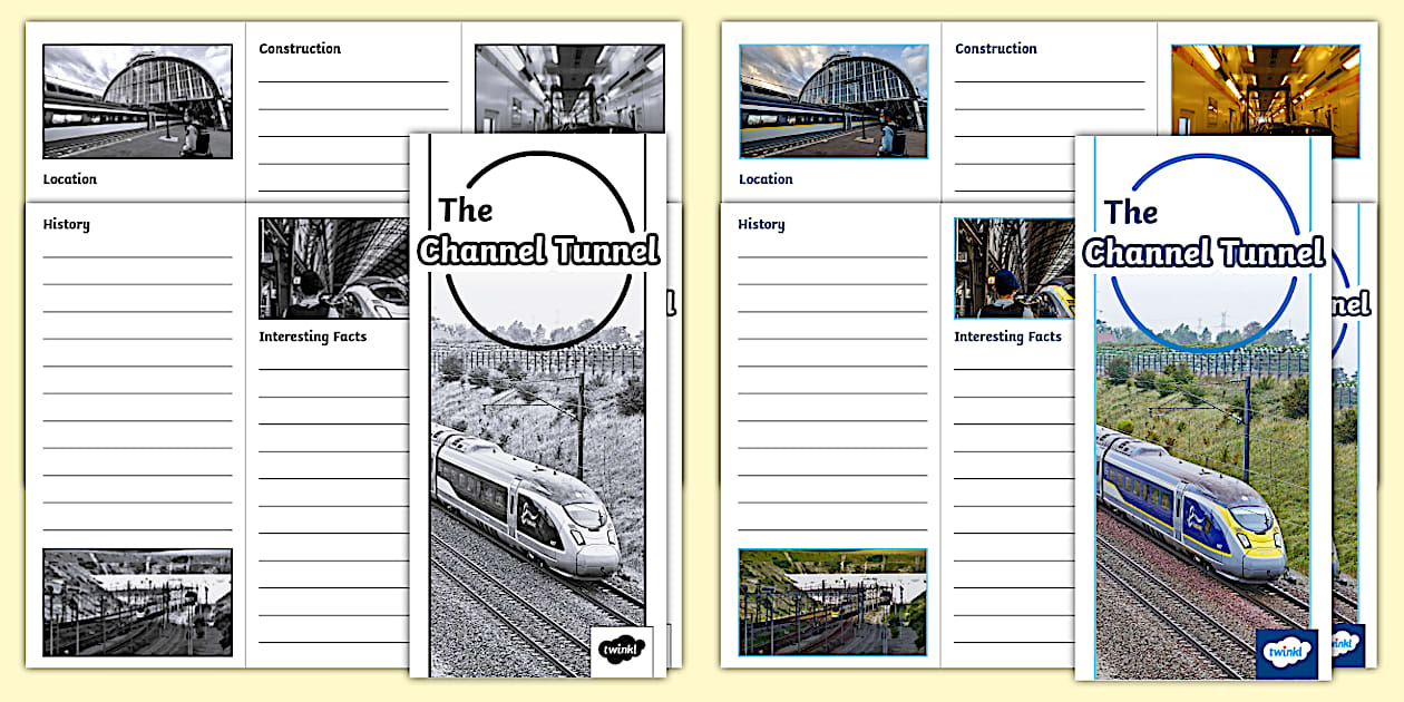 The Channel Tunnel Leaflet Template (teacher made) - Twinkl