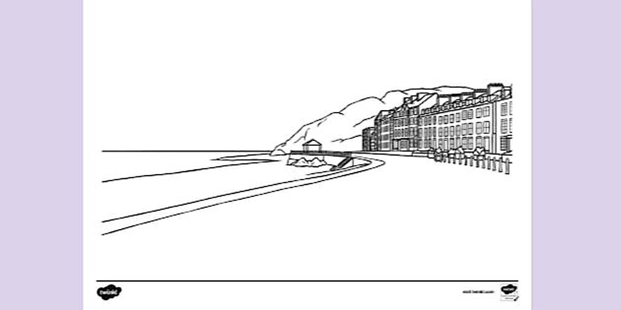 Sea Front Background | Colouring Sheets - Twinkl