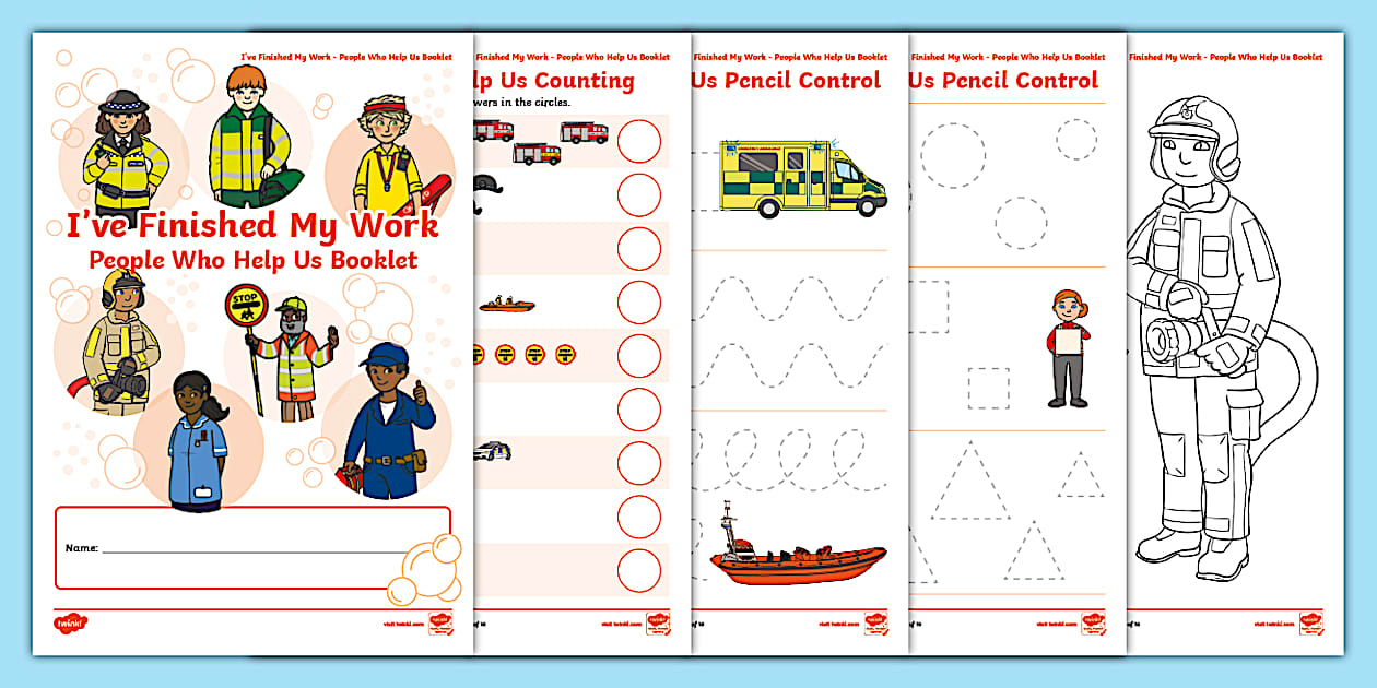 I've Finished My Work- People Who Help Us Activity Booklet