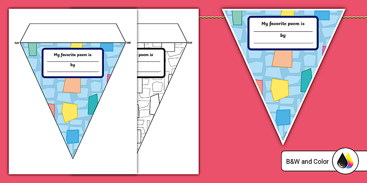 National Poetry Month Writing Prompt Bunting (teacher made)