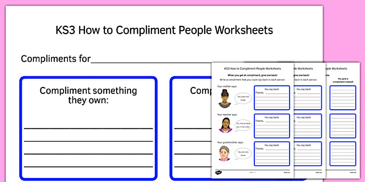 KS3 How to Compliment People Worksheets (teacher made)
