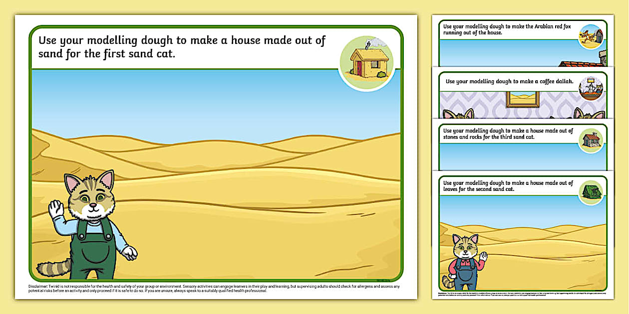 The Three Sand Cats - Playdough Mats (teacher made) - Twinkl
