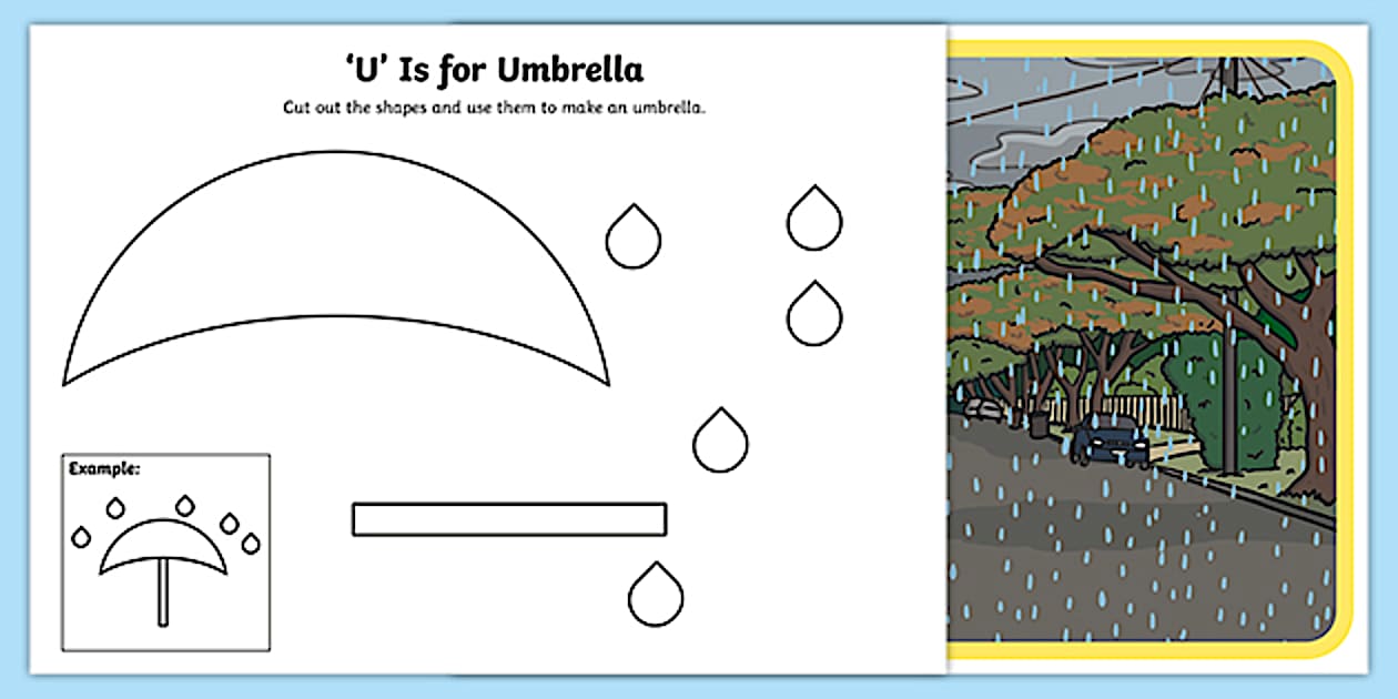 SA 'U' Is for Umbrella Craft (teacher made) - Twinkl