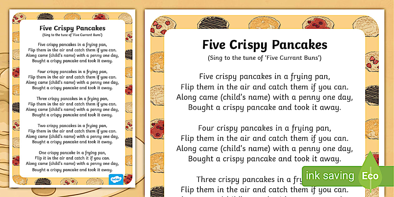 Five Crispy Pancakes Song (teacher made) - Twinkl