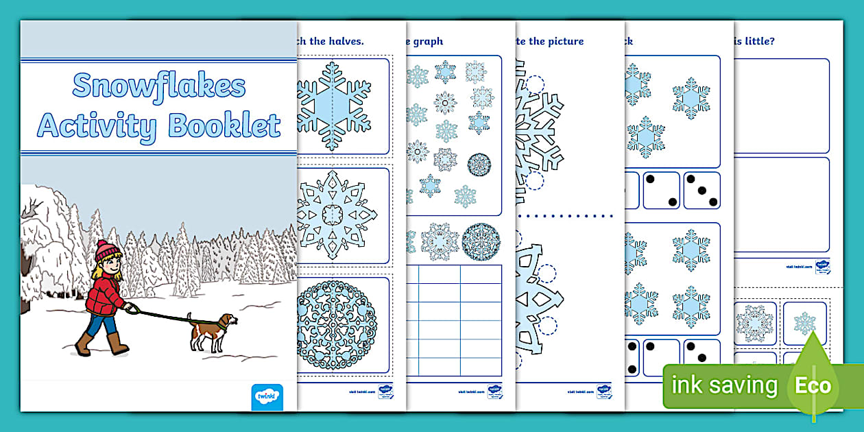 FREE! - Snowflakes Activity Booklet. Снежинки. Рабочая тетрадь. Возраст 3-5