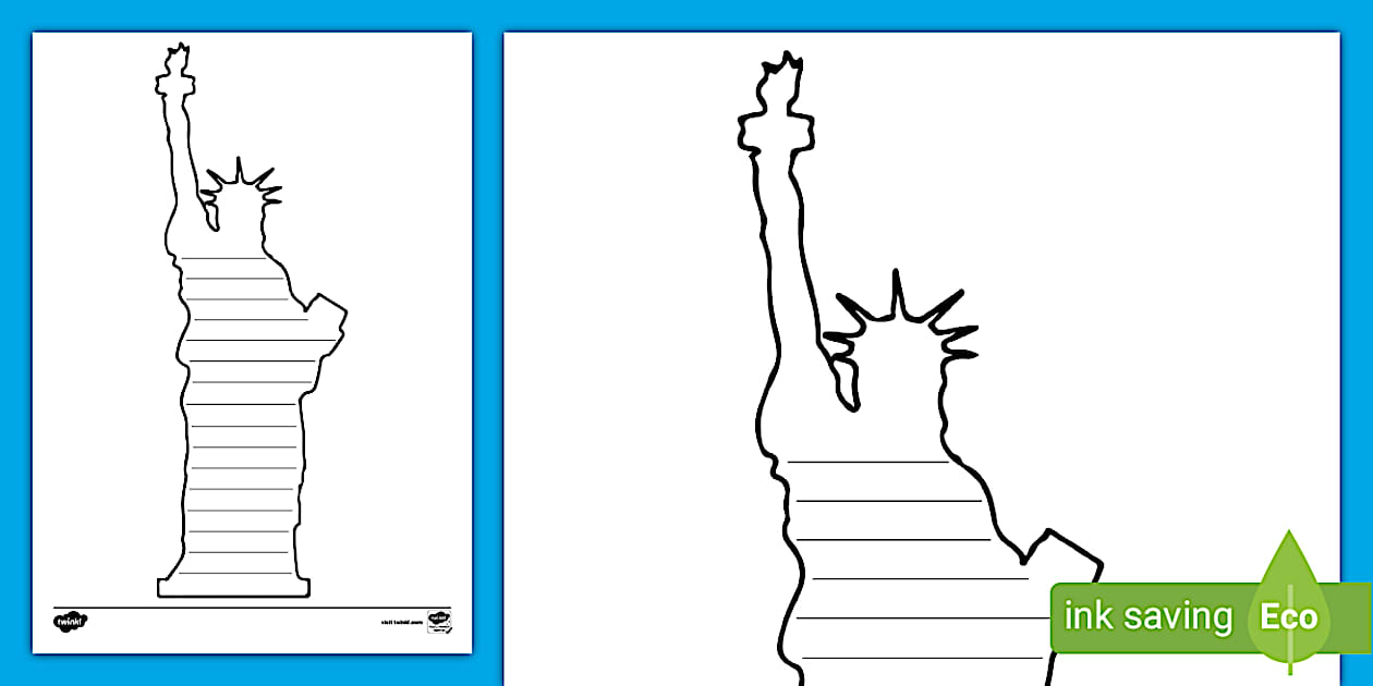Statue of Liberty Writing Template (teacher made) - Twinkl