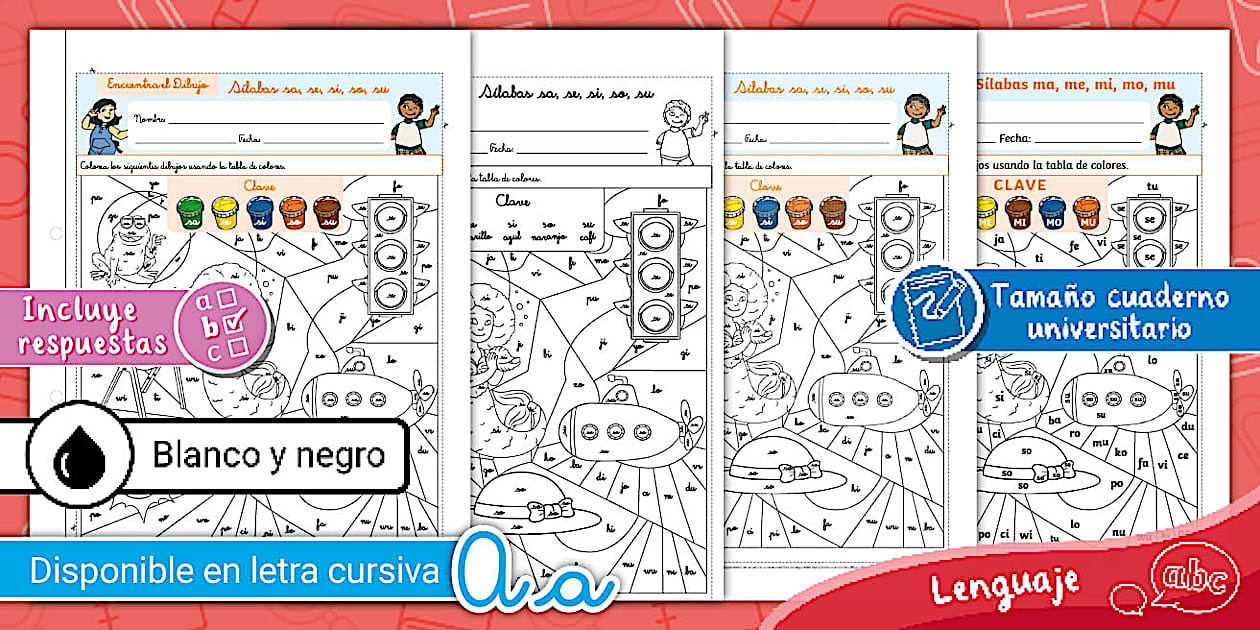 Guía | Cursiva | Ligada | Sílabas | Letra S | Lenguaje