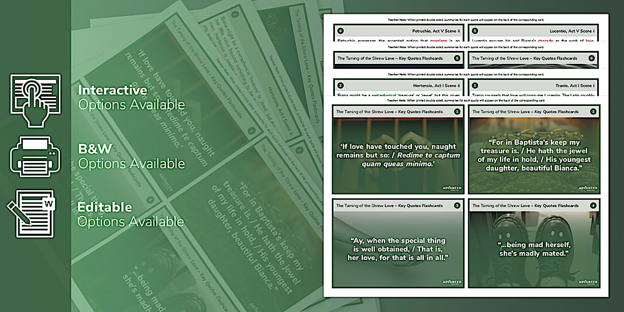 The Taming of the Shrew: Love Quotes | Key Quotes Flashcards