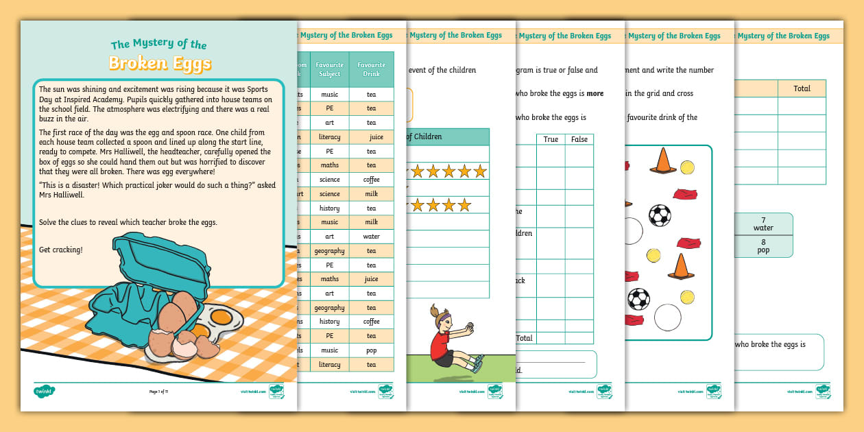👉 Y2 Sports Day-Themed Maths Mystery Statistics game