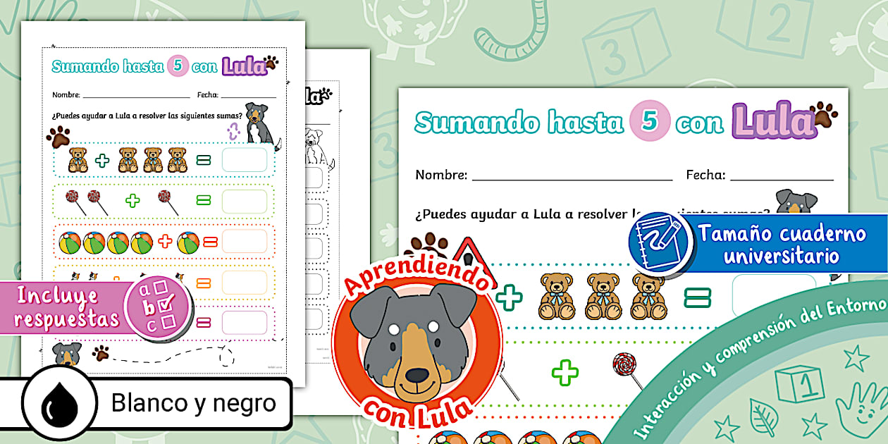 Lula | Guía | Pensamiento Matemático | Sumas hasta 5 | Sumas