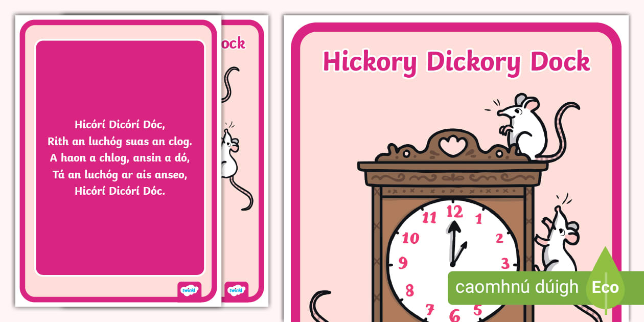Gaeilge Hickory Dickory Dock