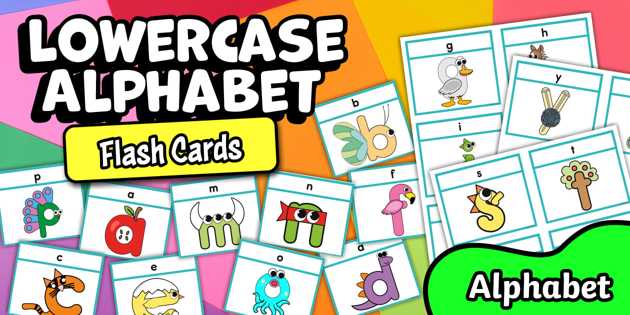 Lowercase Letter Alphabet Flash Cards for PreK-K - Twinkl