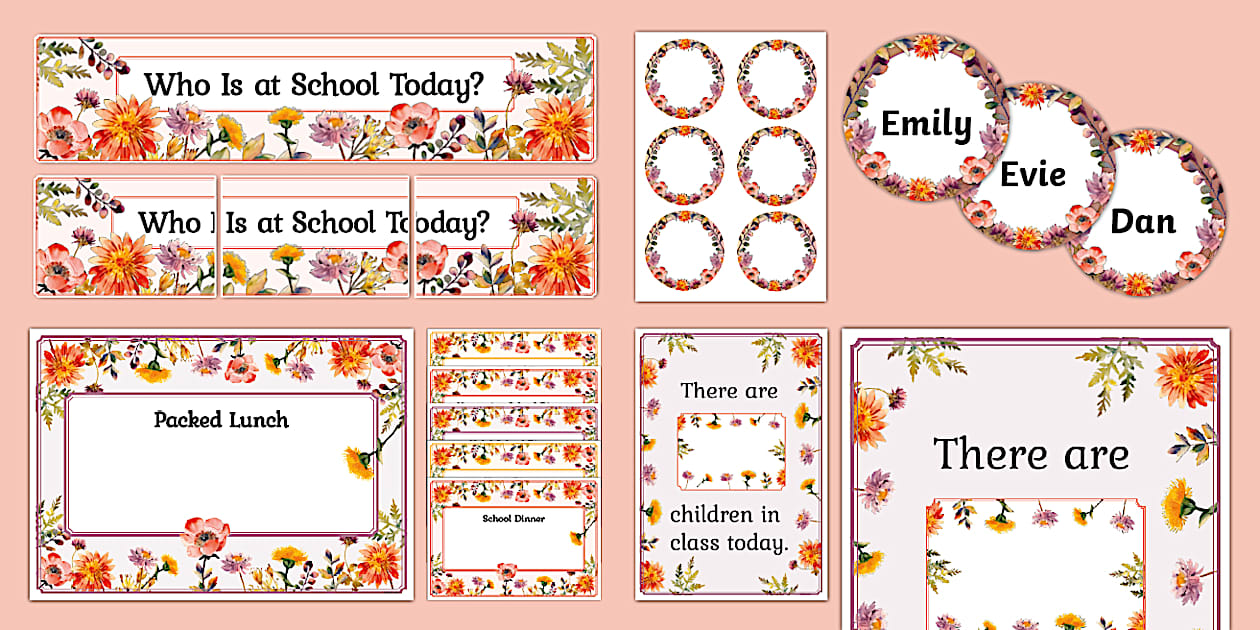 Wildflower Botanical Themed Self-Registration Display Pack
