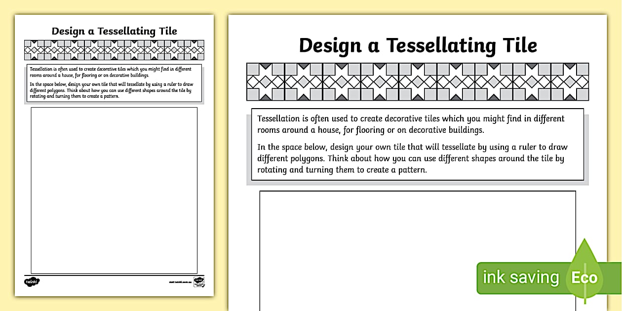 Design a Tessellating Tile Activity Sheet | Maths | Twinkl