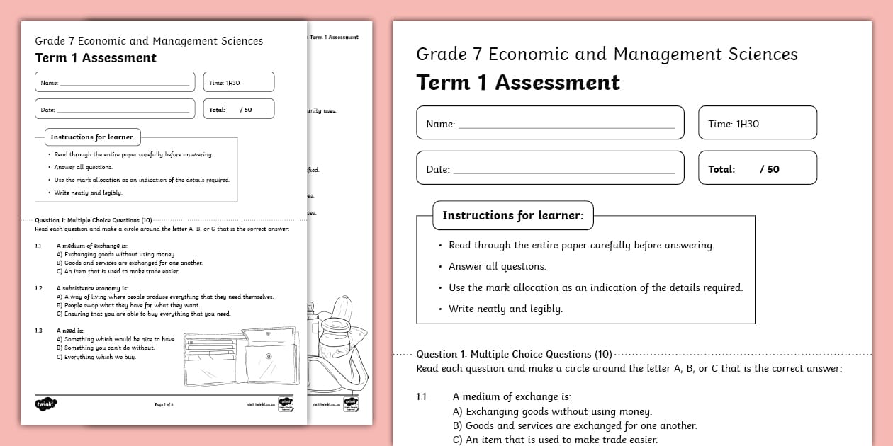 Grade 7 Economic Management Science Term 1 Assessment