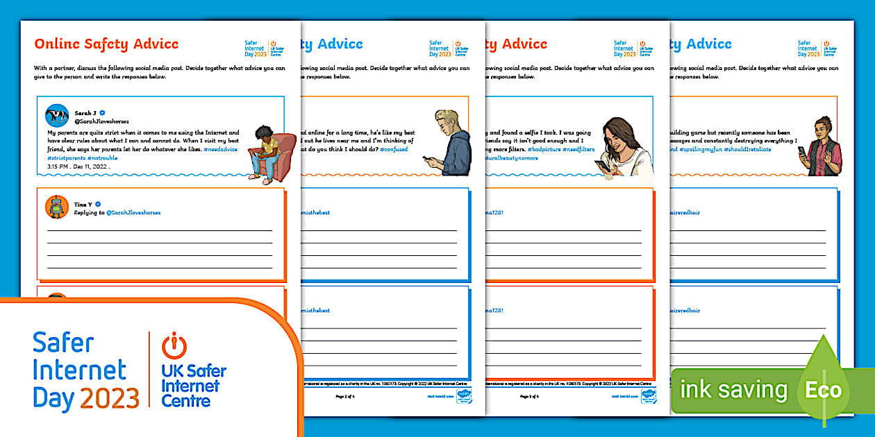 FREE! - Safer Internet Day: Online Safety Advice Partner Worksheet