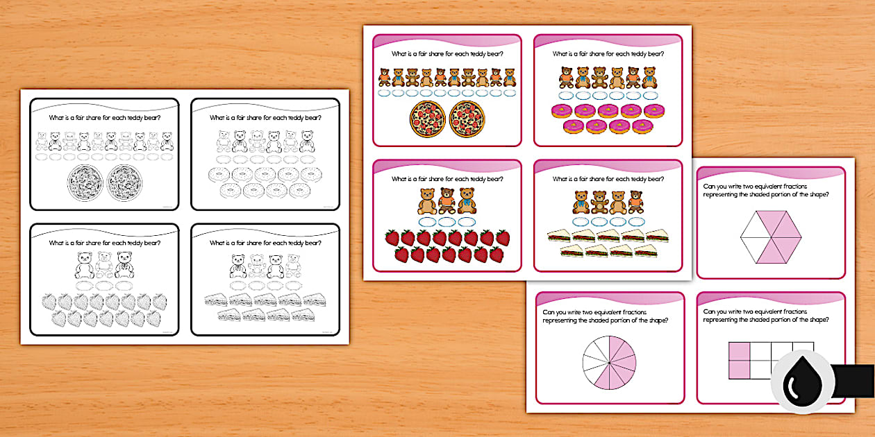 Grade 3 Fractions Challenge Cards (teacher made) - Twinkl