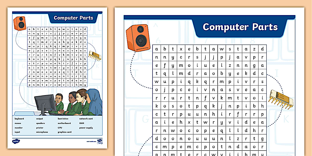 KS2 Computer Parts Word Search- Computing (teacher made)