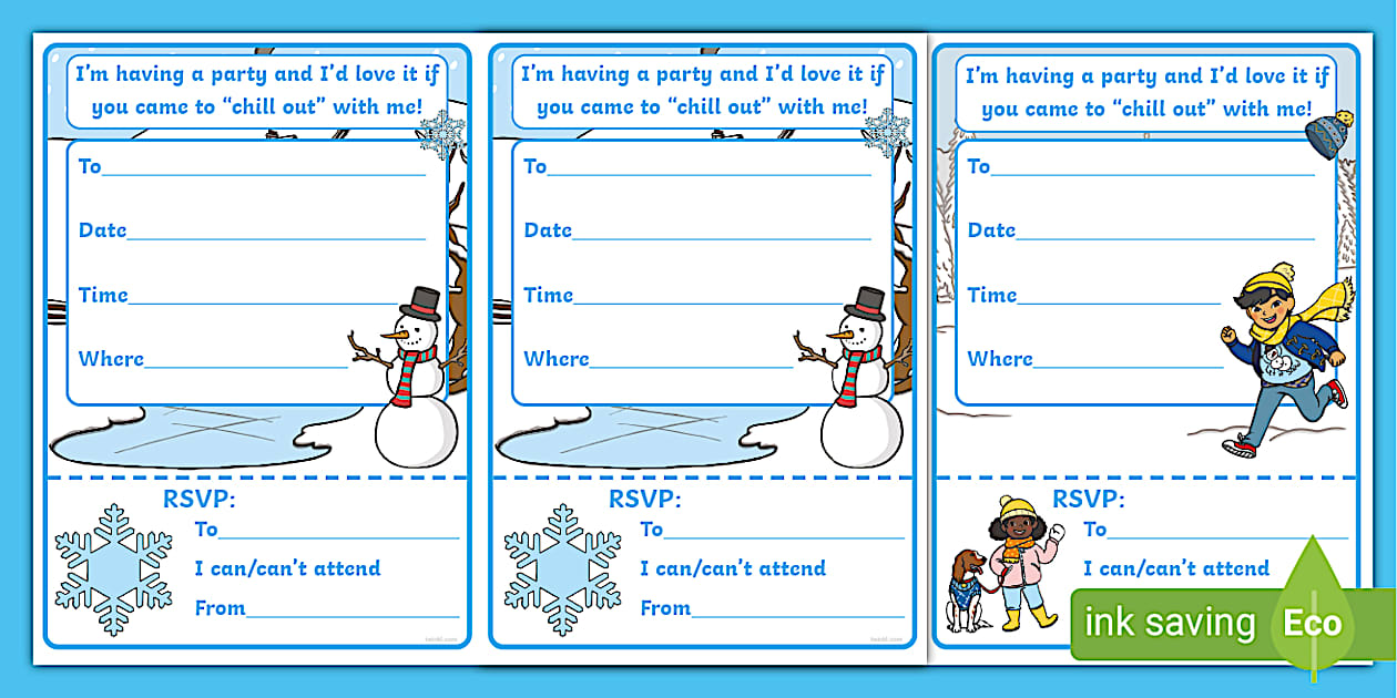Winter Themed Party Invitations | Twinkl Invitations