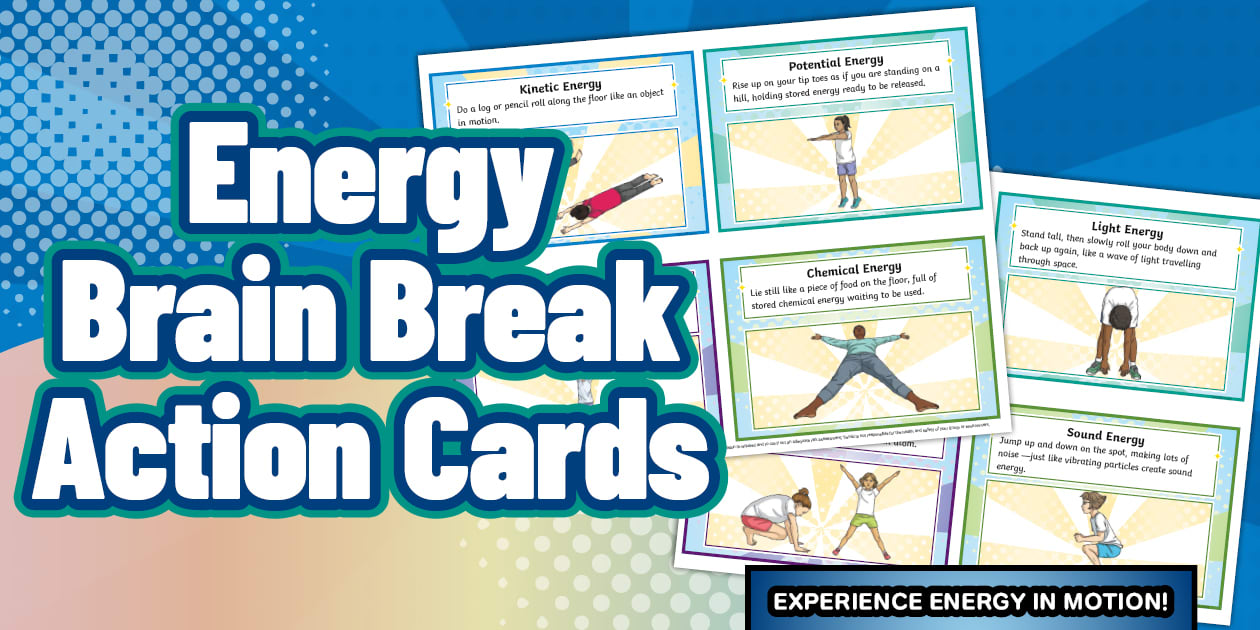 * NEW * Energy Brain Break Action Cards