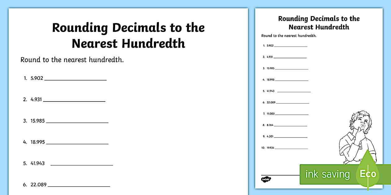 Rounding Decimals to the Nearest Hundredth (teacher made)