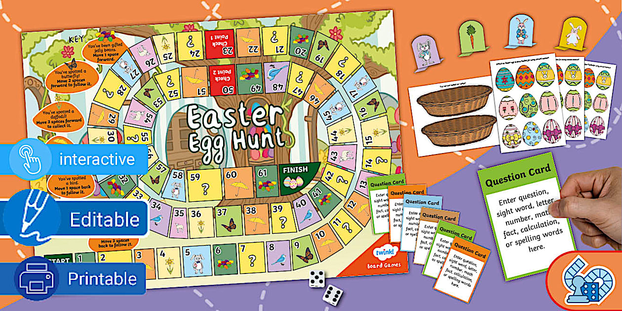 Easter Egg Hunt Board Game for Easter Activities - Twinkl