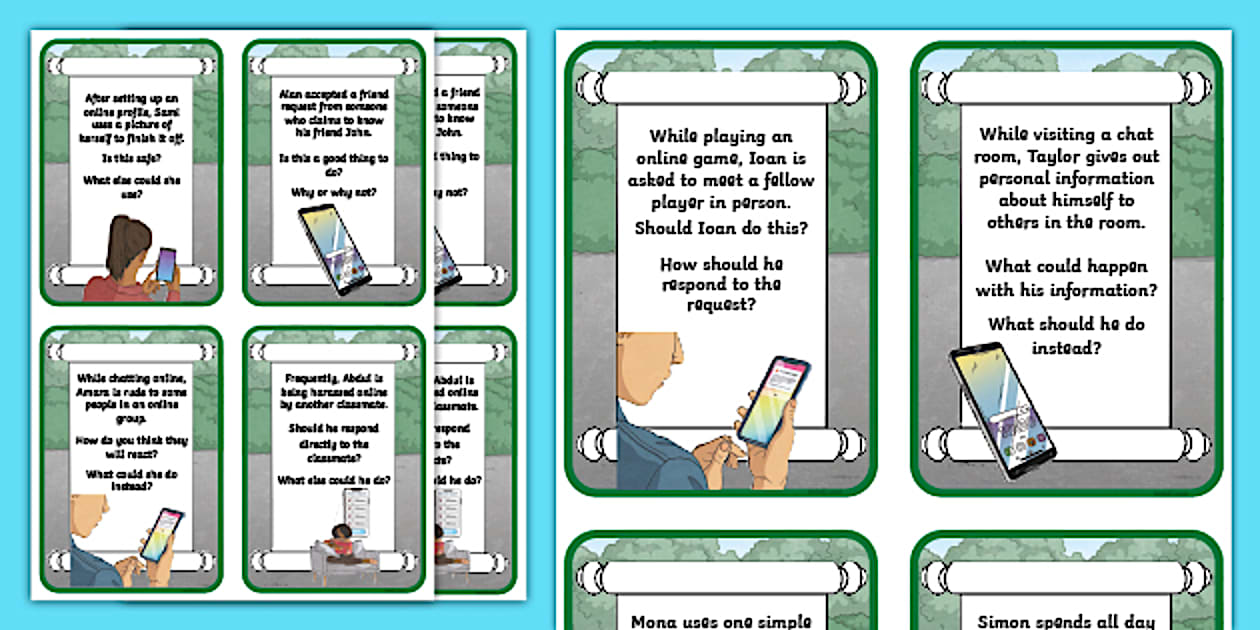 E-Safety Freeze Frame Drama Flashcards (teacher made)