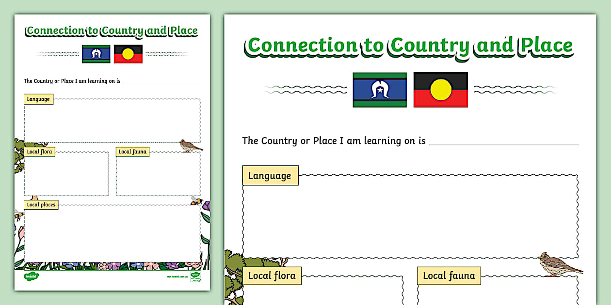 Connection to Country and Place Worksheet (teacher made)