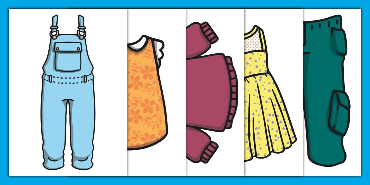 Black and White A4 Clothes Cut-Outs (teacher made) - Twinkl