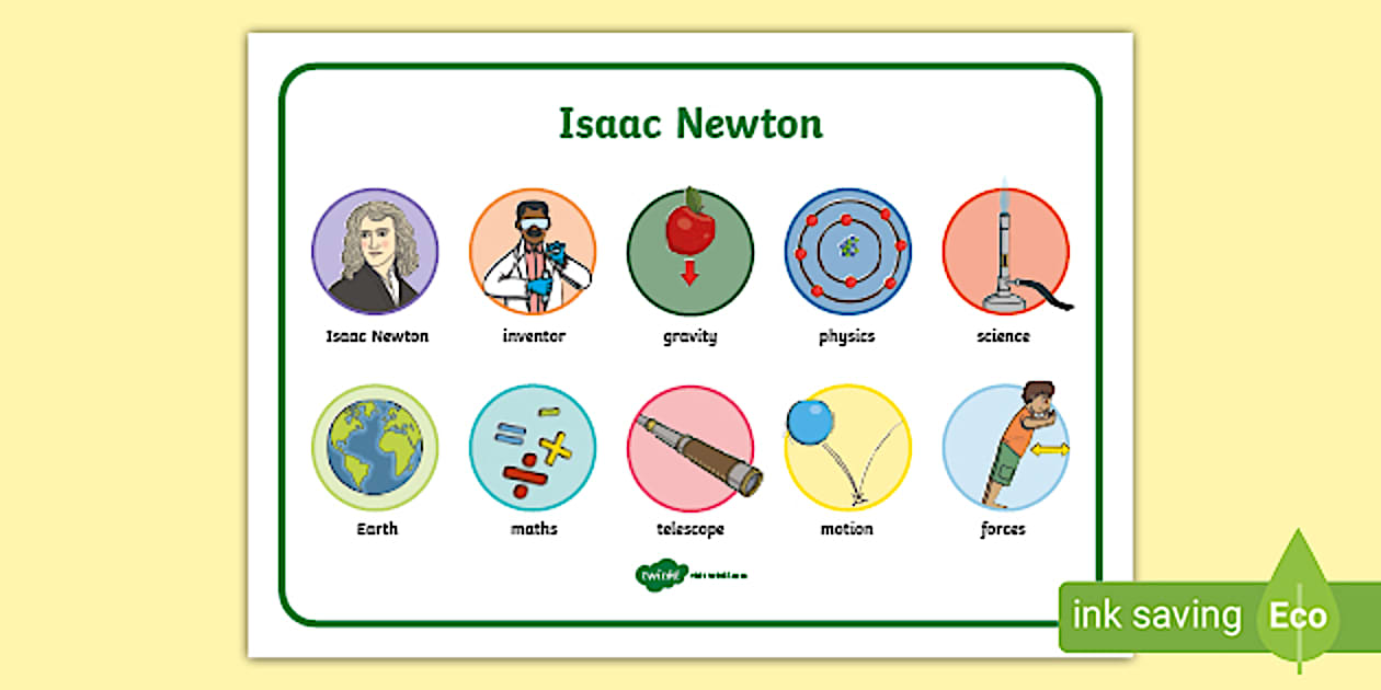 Cursive Isaac Newton Word Mat (teacher made) - Twinkl