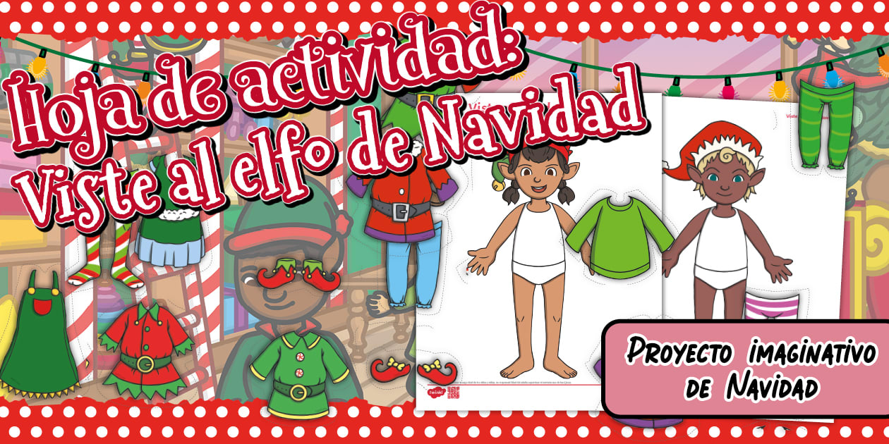 Hoja de actividad: Viste al elfo de Navidad