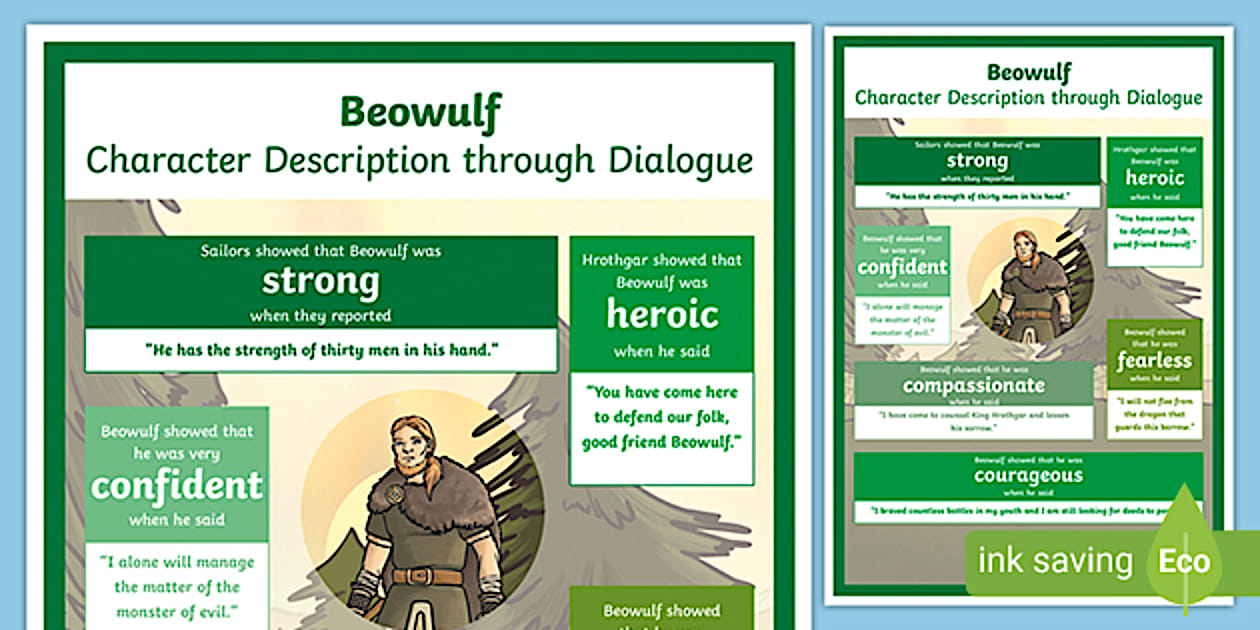 KS2 Character Description through Dialogue Poster: Beowulf